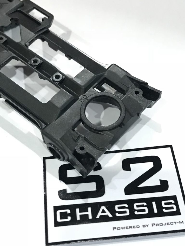 Super 2 Chassis(Carbon) CNC ตัดหน้า สีดำ - Project-M